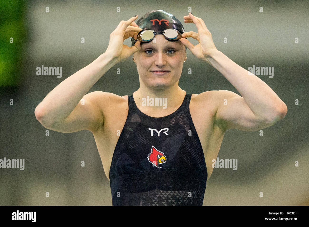 Louisville swimmer Kelsi Worrell during the NCAA Women's Swimming and ...