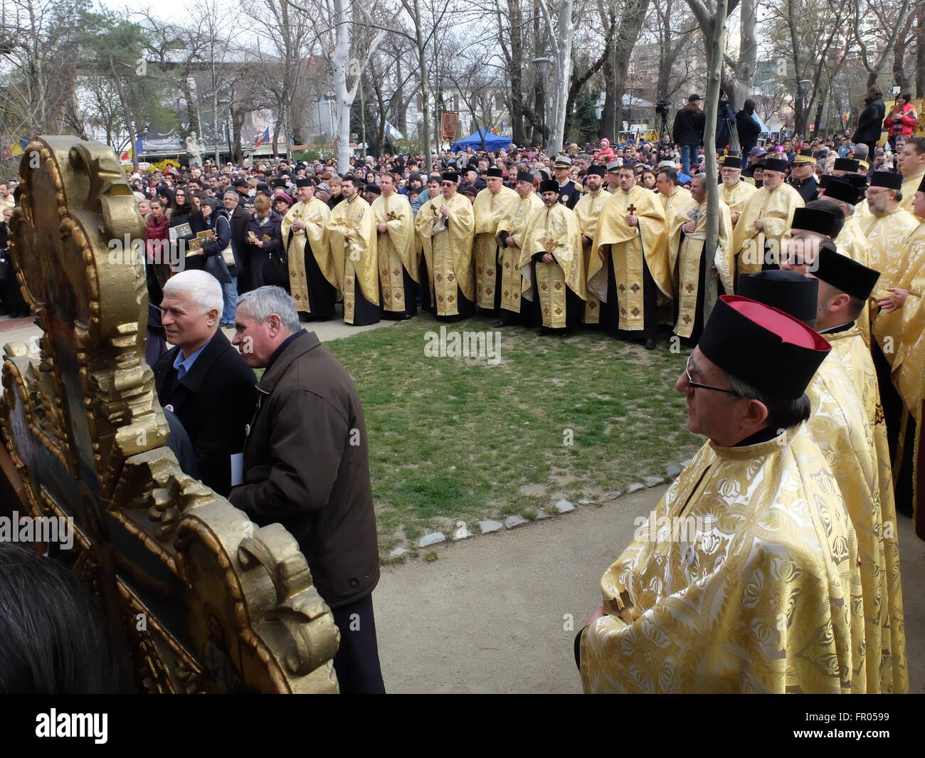 Bucharest, Romania, March 20, 2016: Over 70 orthodox priests are ...