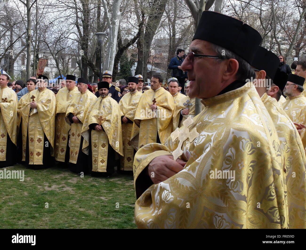 Bucharest, Romania, March 20, 2016: Over 70 orthodox priests are ...