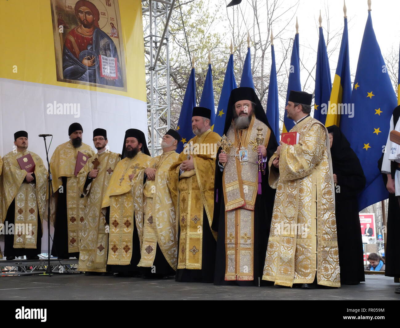 Bucharest, Romania, March 20, 2016: Over 70 orthodox priests are ...