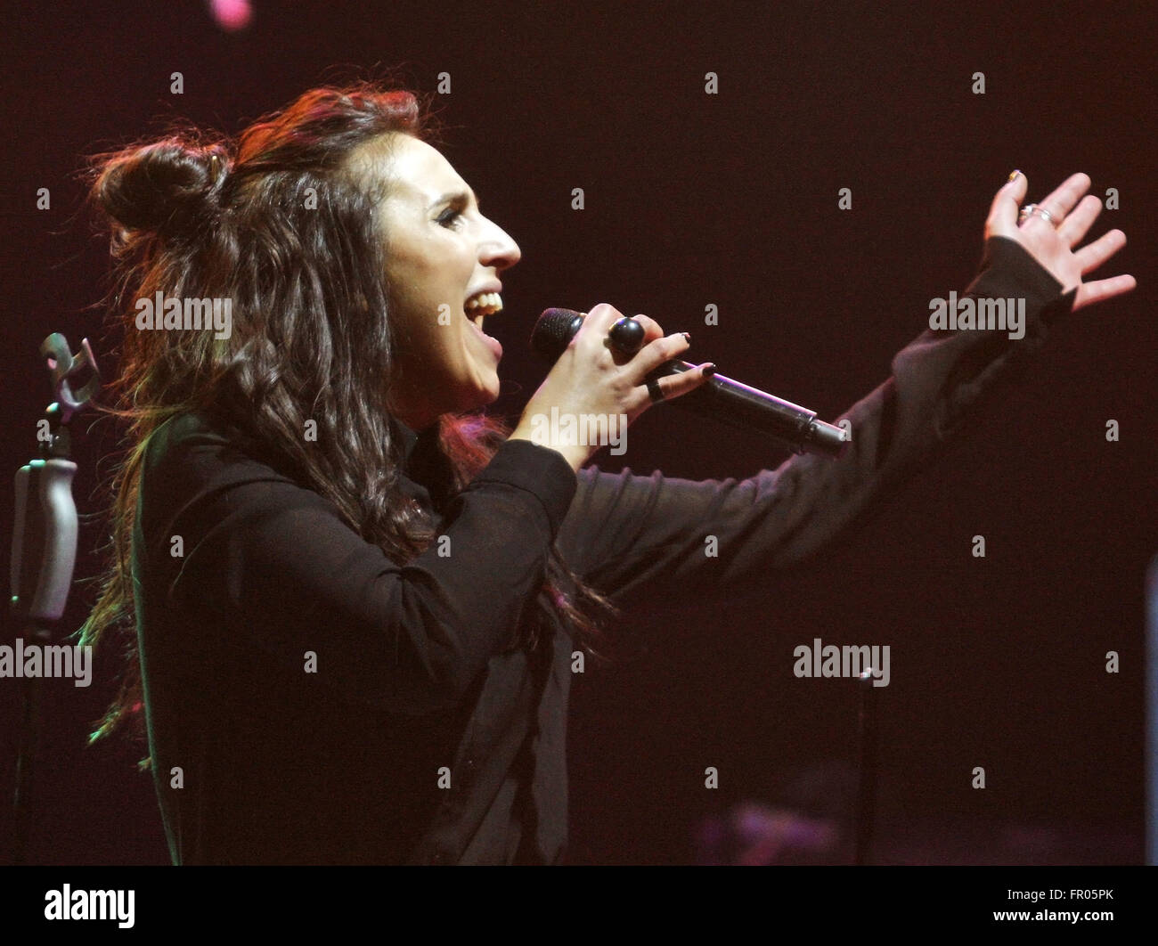Kiev, Ukraine. 18th Mar, 2016. Ukrainian Crimean Tatar singer JAMALA ...