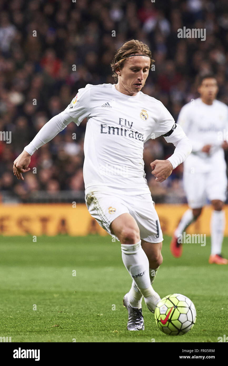 Madrid, Spain. 20th Mar, 2016. Luka Modric (midfielder; Real Madrid) in ...