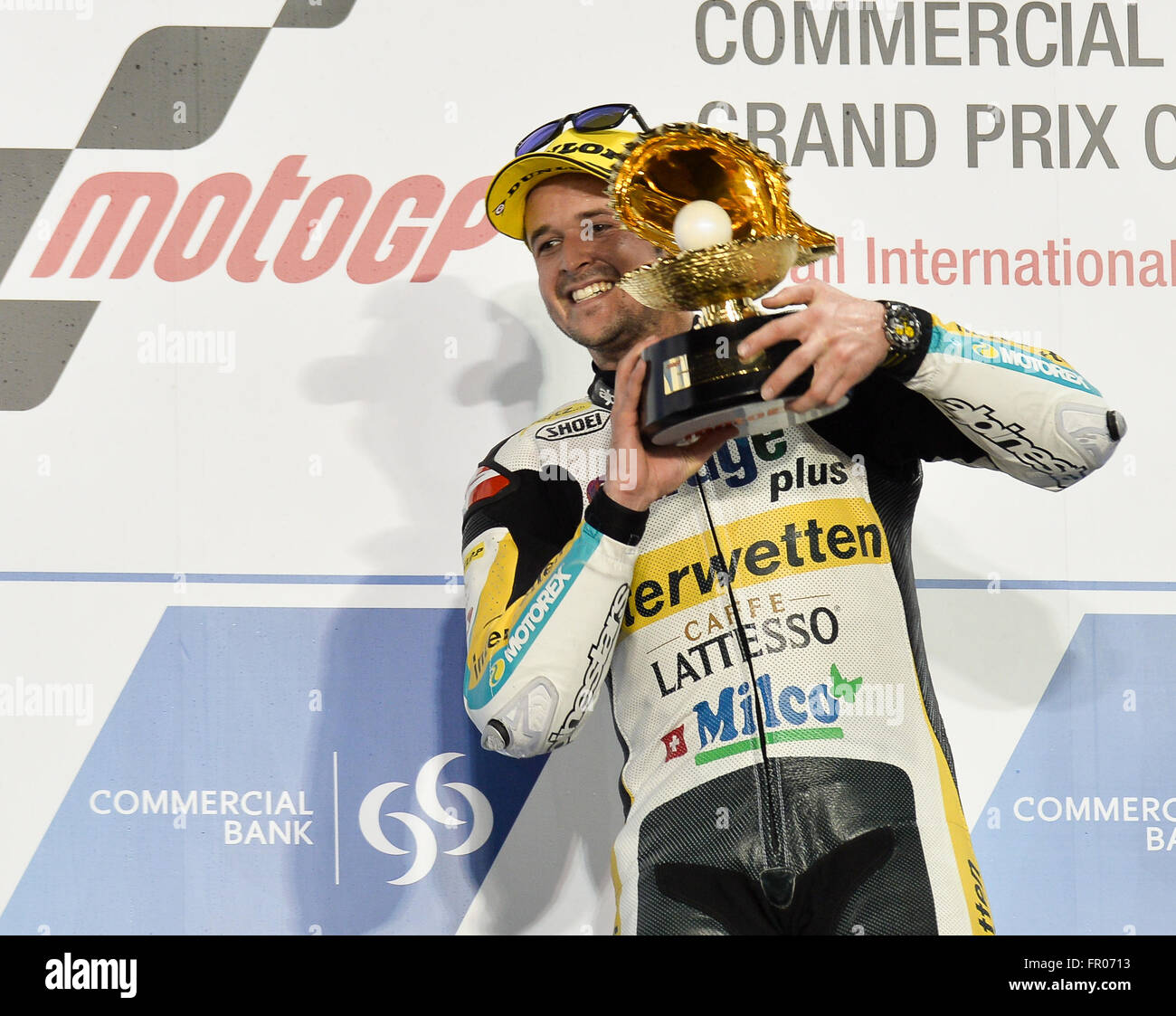 Doha, Qatar. 20th Mar, 2016. Swiss Moto2 rider Thomas Luthi of the ...