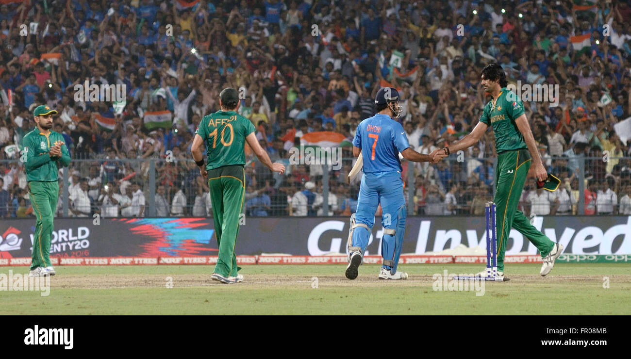 Kolkata, India. 19th Mar, 2016. India beat Pakistan by six wickets for ...