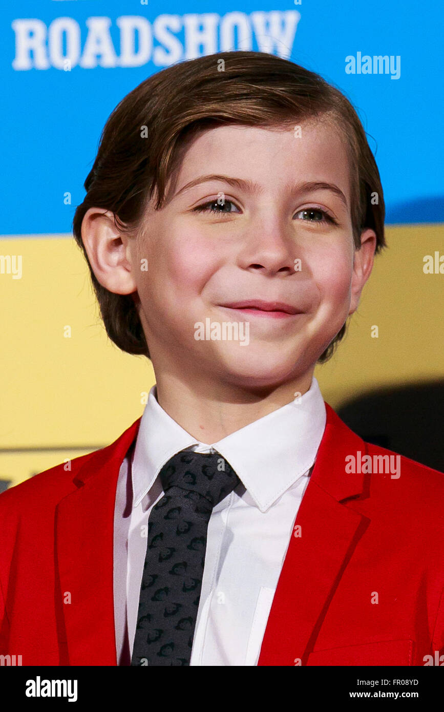 Tokyo, Japan. 21st March, 2016. Canadian child actor Jacob Tremblay ...