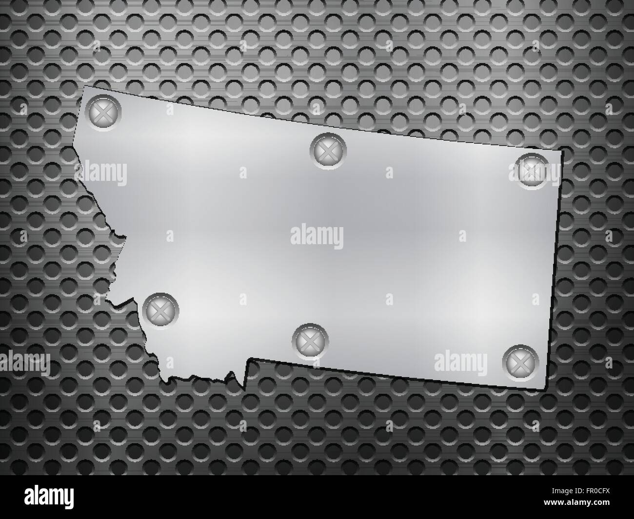 Montana metal map on a black metal grid Stock Vector Image & Art - Alamy