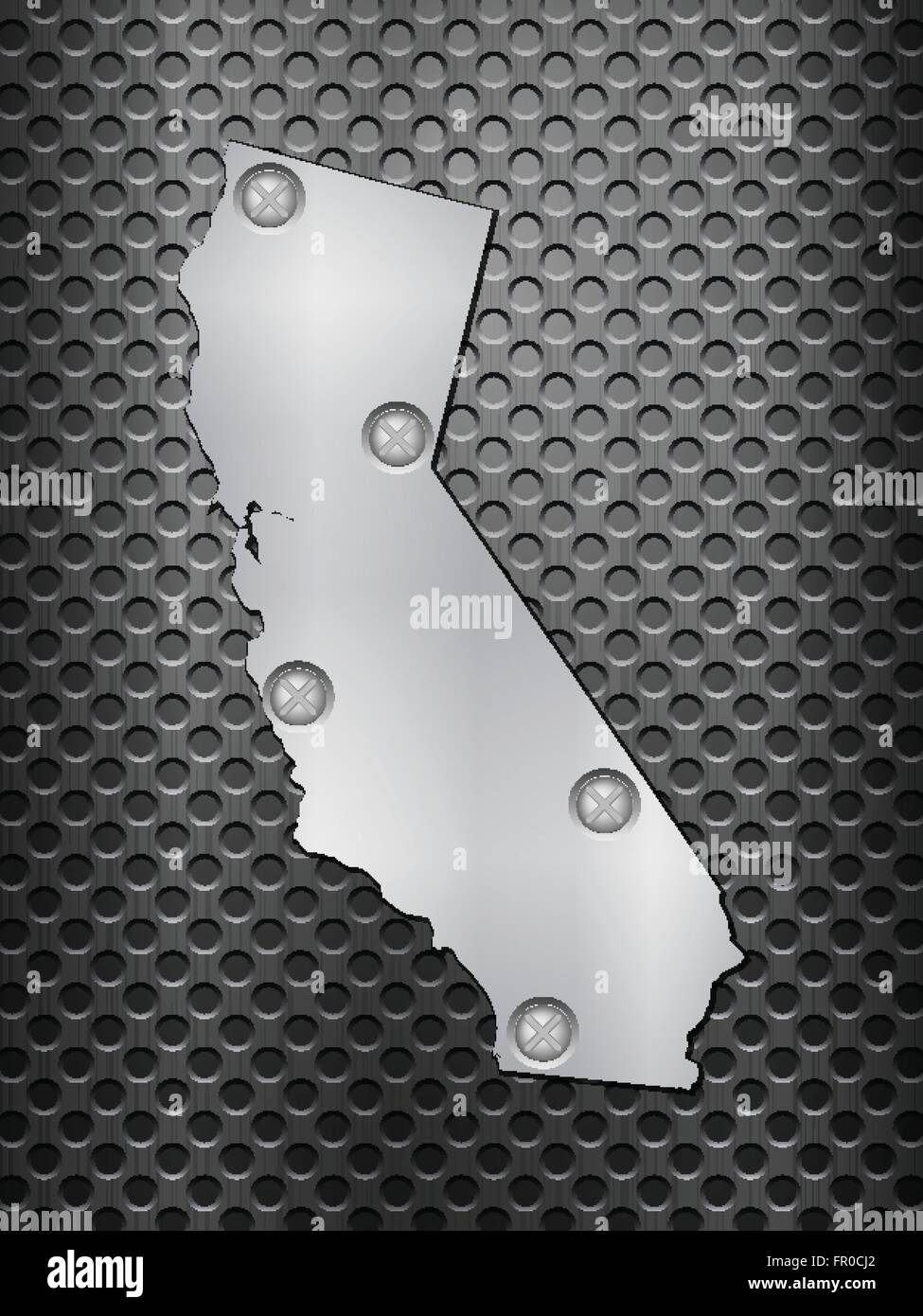 California metal map on a black metal grid Stock Vector Image & Art - Alamy