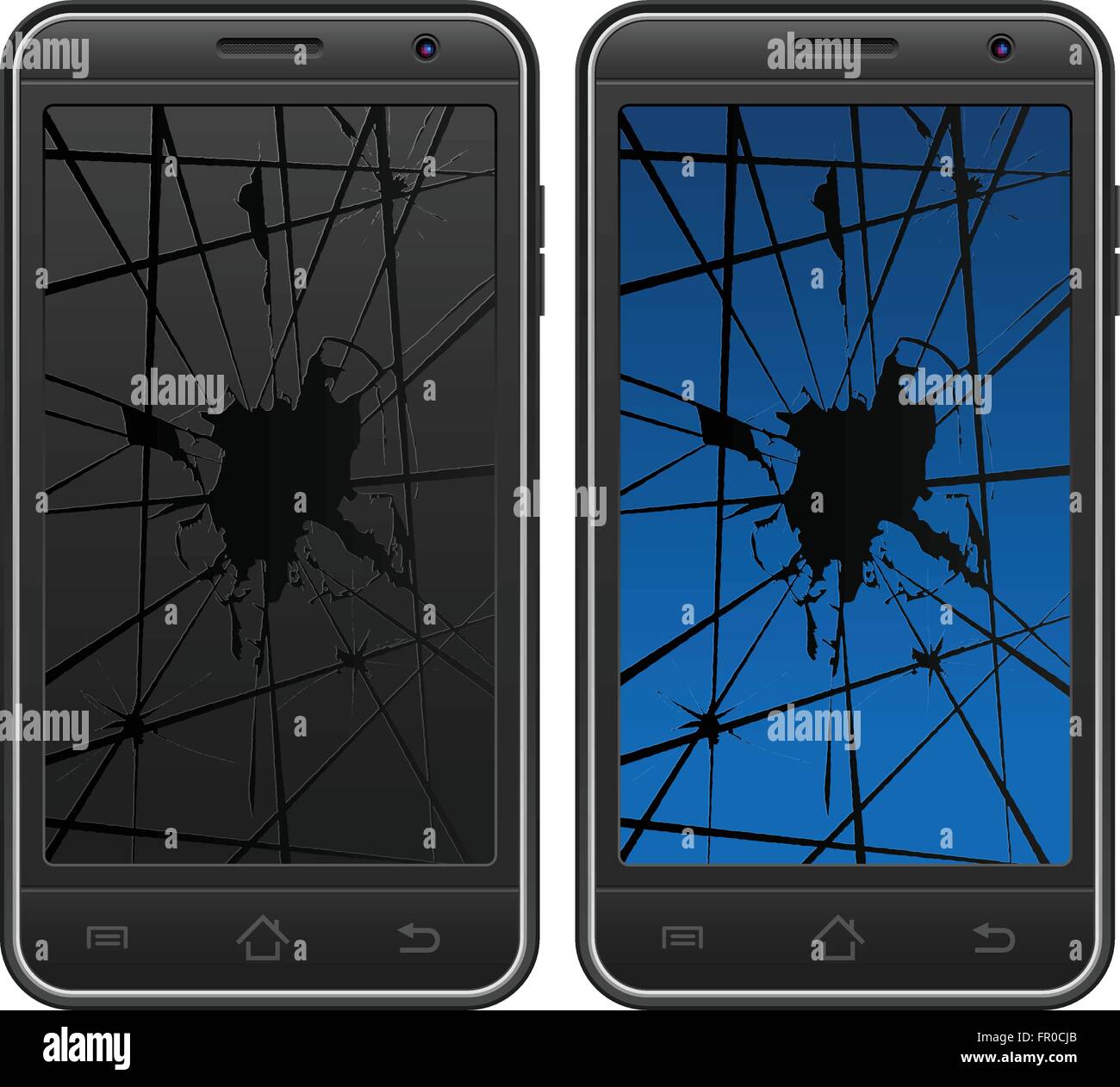 Cracked mobile phone on a white background Stock Vector Image & Art - Alamy