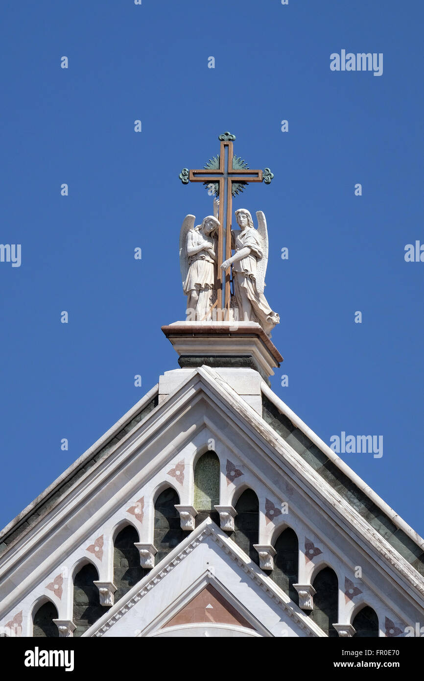 Two angels holding a cross, Basilica di Santa Croce (Basilica of the ...