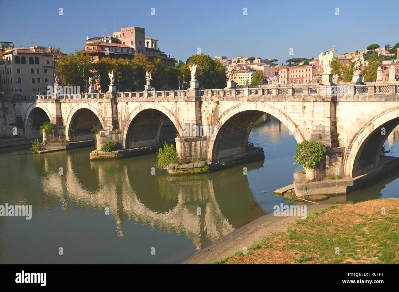 Picturesque view of Saint Angel Bridge over the Tiber river in Rome, Italy Stock Photo - Alamy