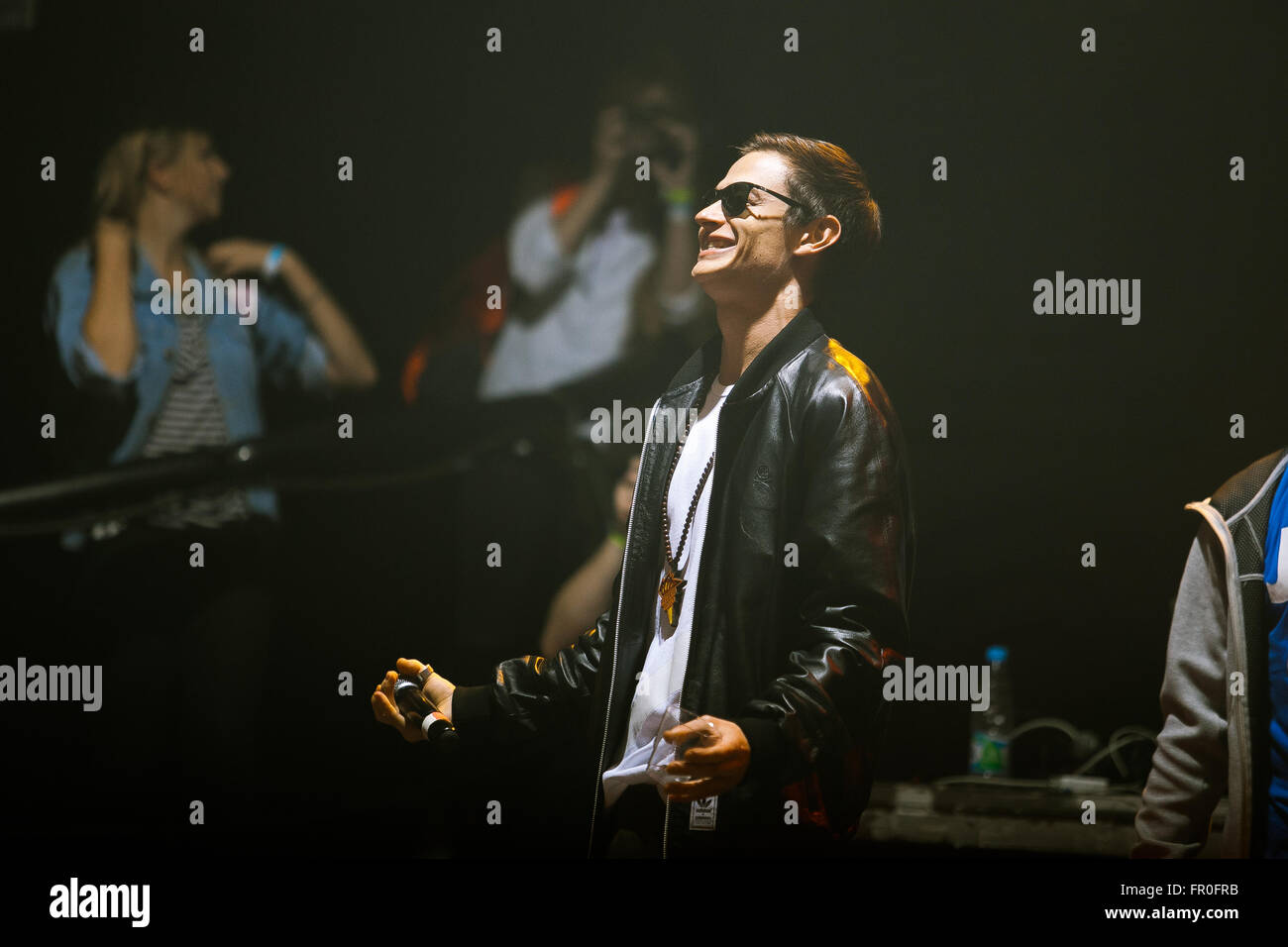 MOSCOW - 26 SEPTEMBER, 2015 : Russian rapper Kravz presents his new ...