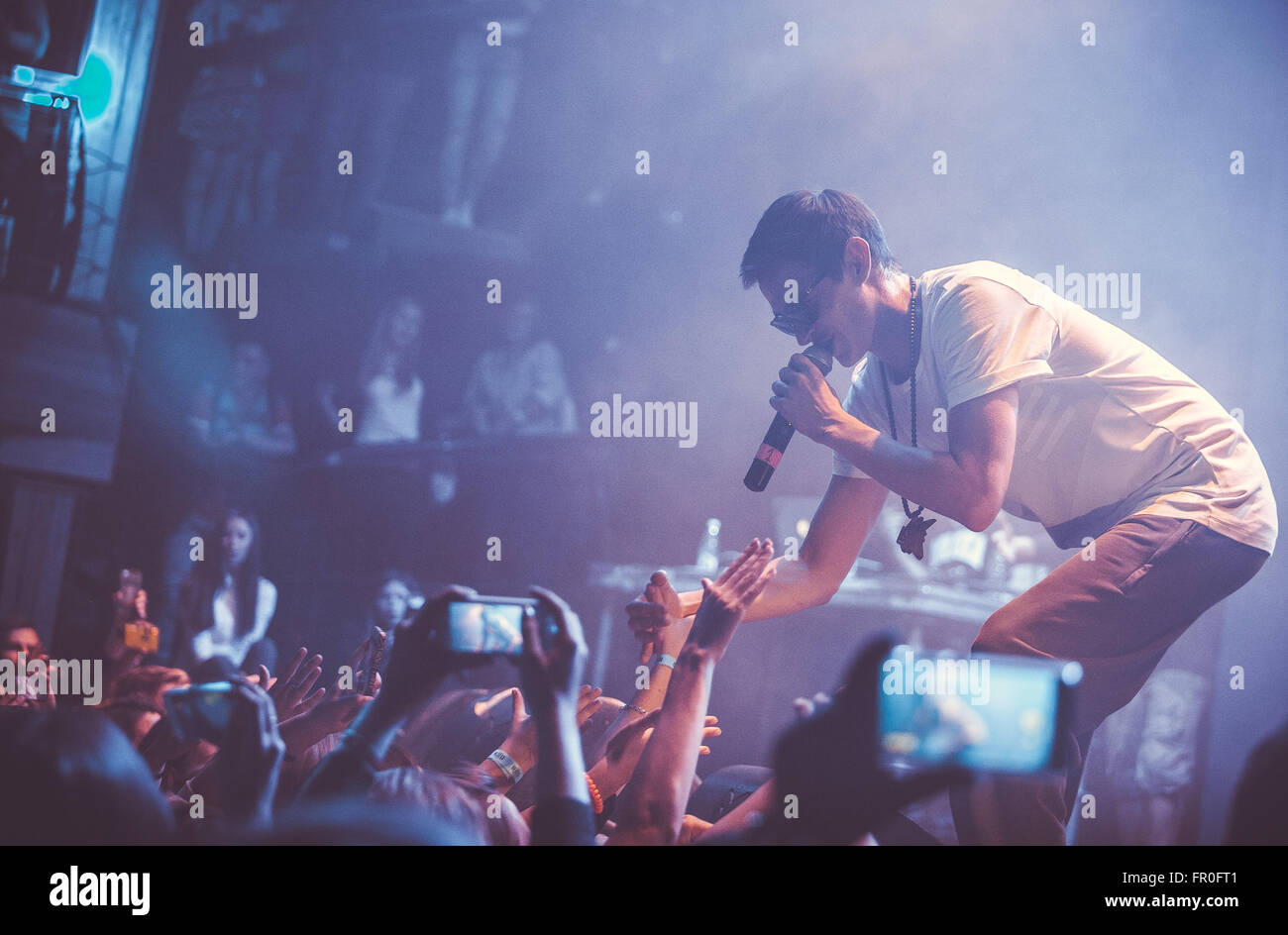 MOSCOW - 26 SEPTEMBER, 2015 : Russian rapper Kravz presents his new ...