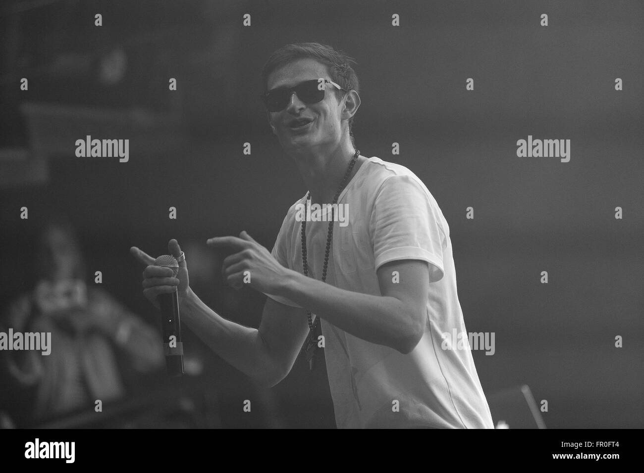 MOSCOW - 26 SEPTEMBER, 2015 : Russian rapper Kravz presents his new ...