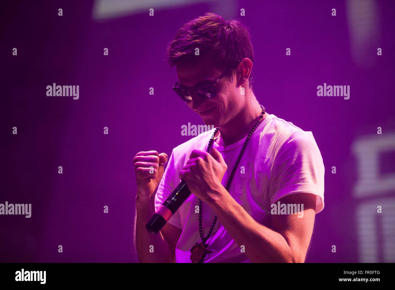 MOSCOW - 26 SEPTEMBER, 2015 : Russian rapper Kravz presents his new ...