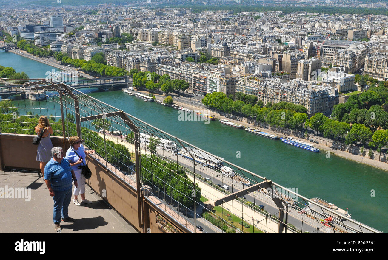 Aerial view of Paris, France as seen from Eiffel Tower Stock Photo - Alamy