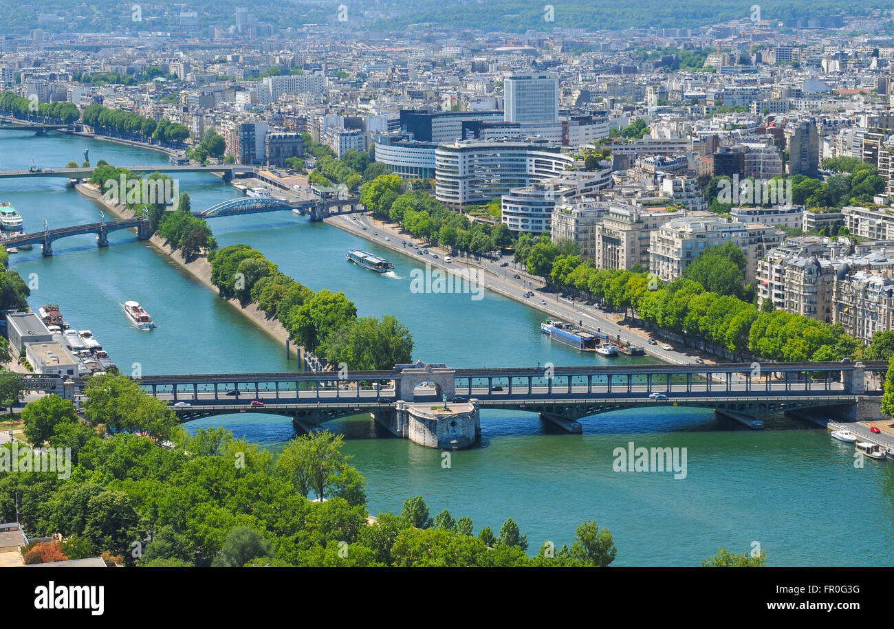 Aerial view of Paris, France as seen from Eiffel Tower Stock Photo - Alamy