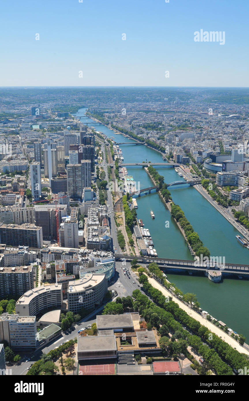 Aerial view of Paris, France as seen from Eiffel Tower Stock Photo - Alamy