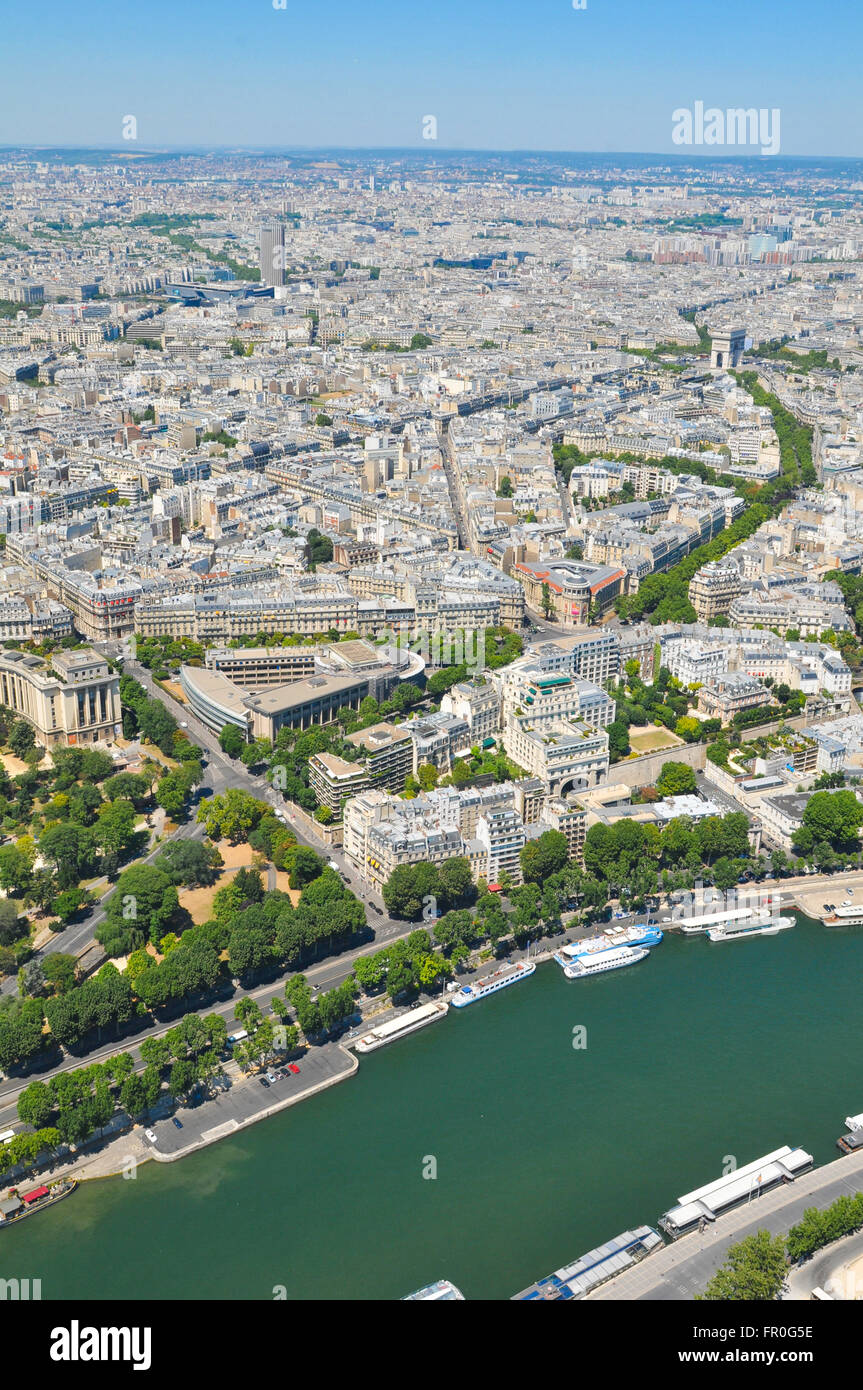 Aerial view of Paris, France as seen from Eiffel Tower Stock Photo - Alamy