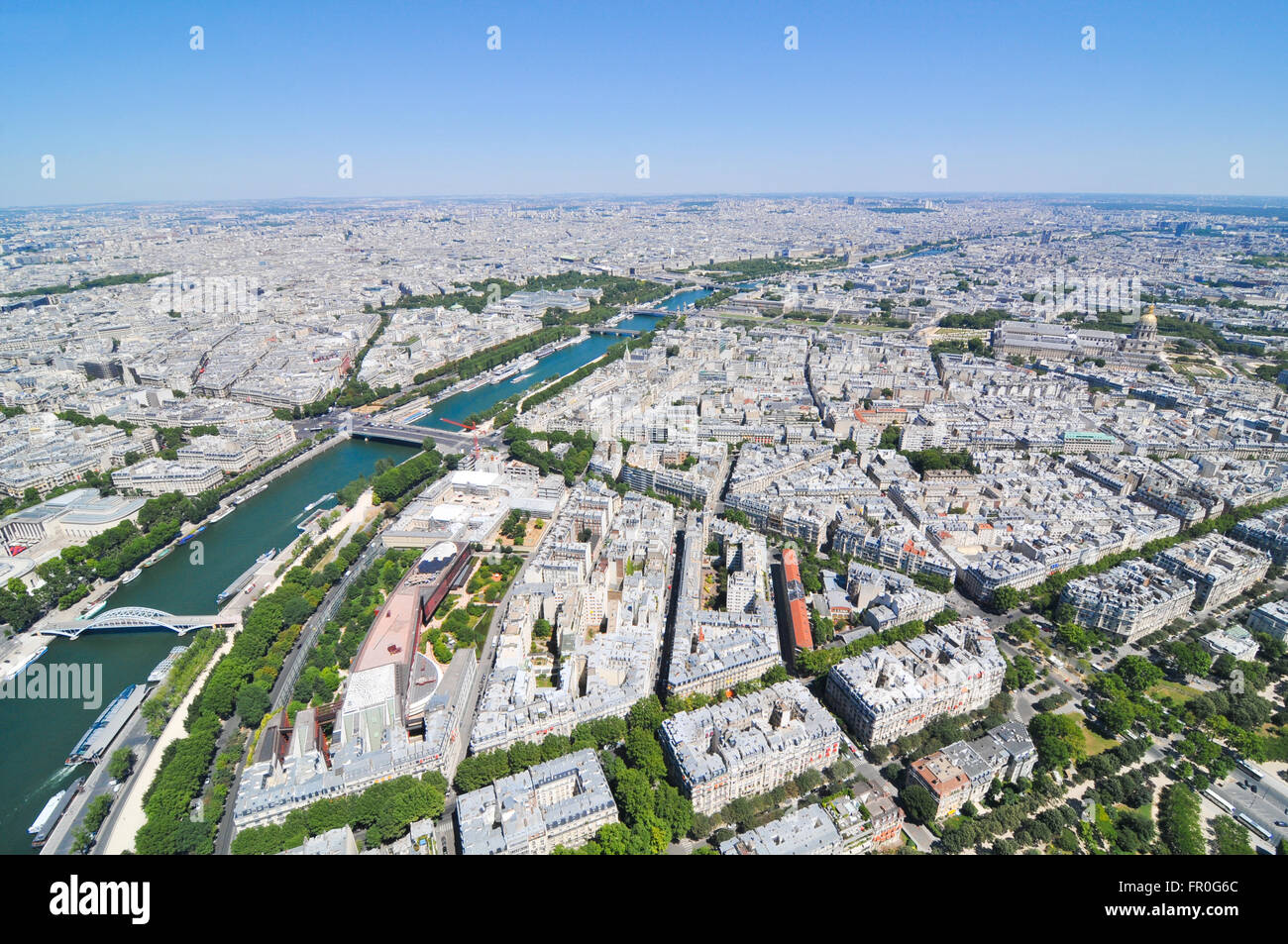 Aerial view of Paris, France as seen from Eiffel Tower Stock Photo - Alamy