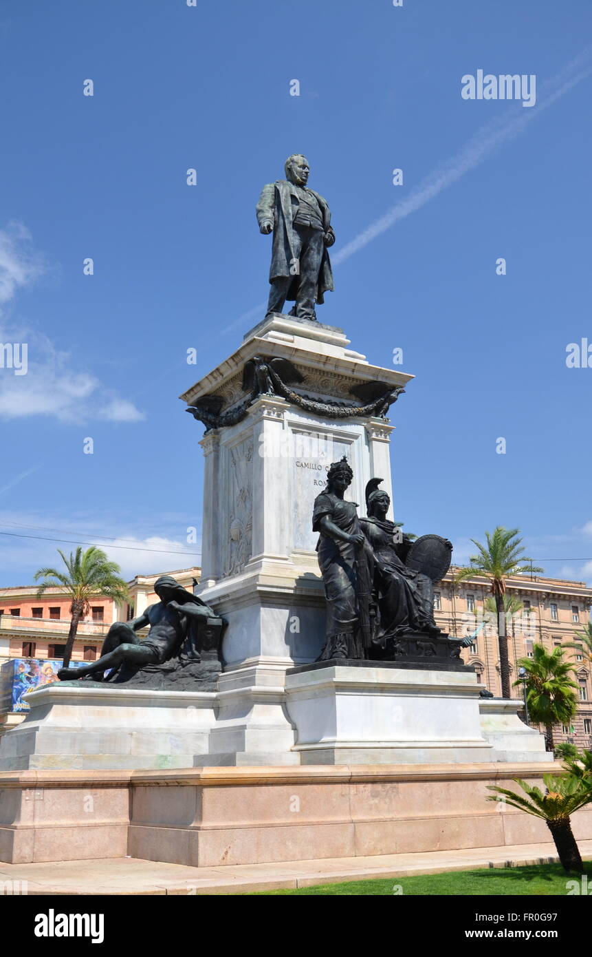 The monument of Camillo Cavour first prime minister of Italy on Piazza ...