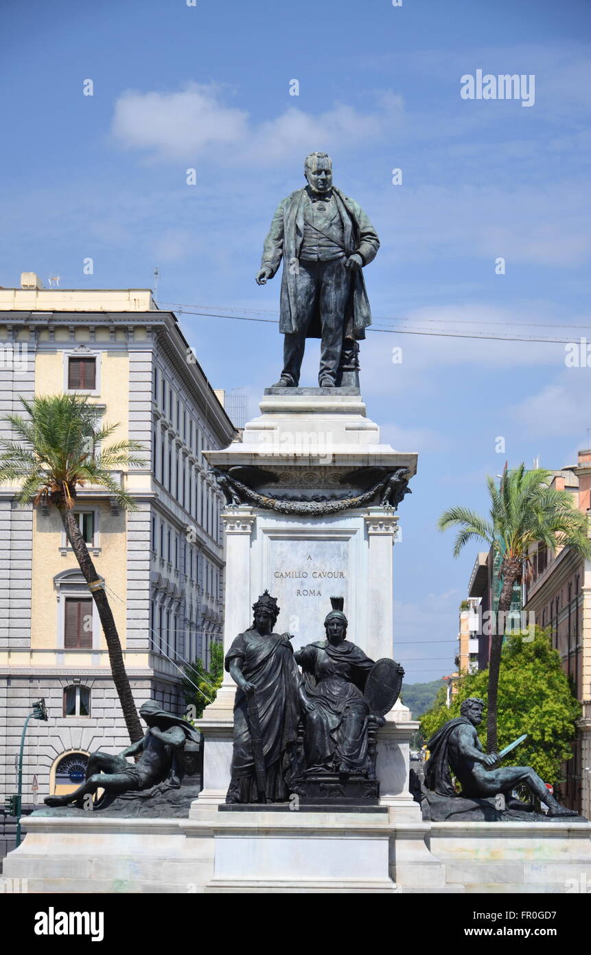The monument of Camillo Cavour first prime minister of Italy on Piazza ...