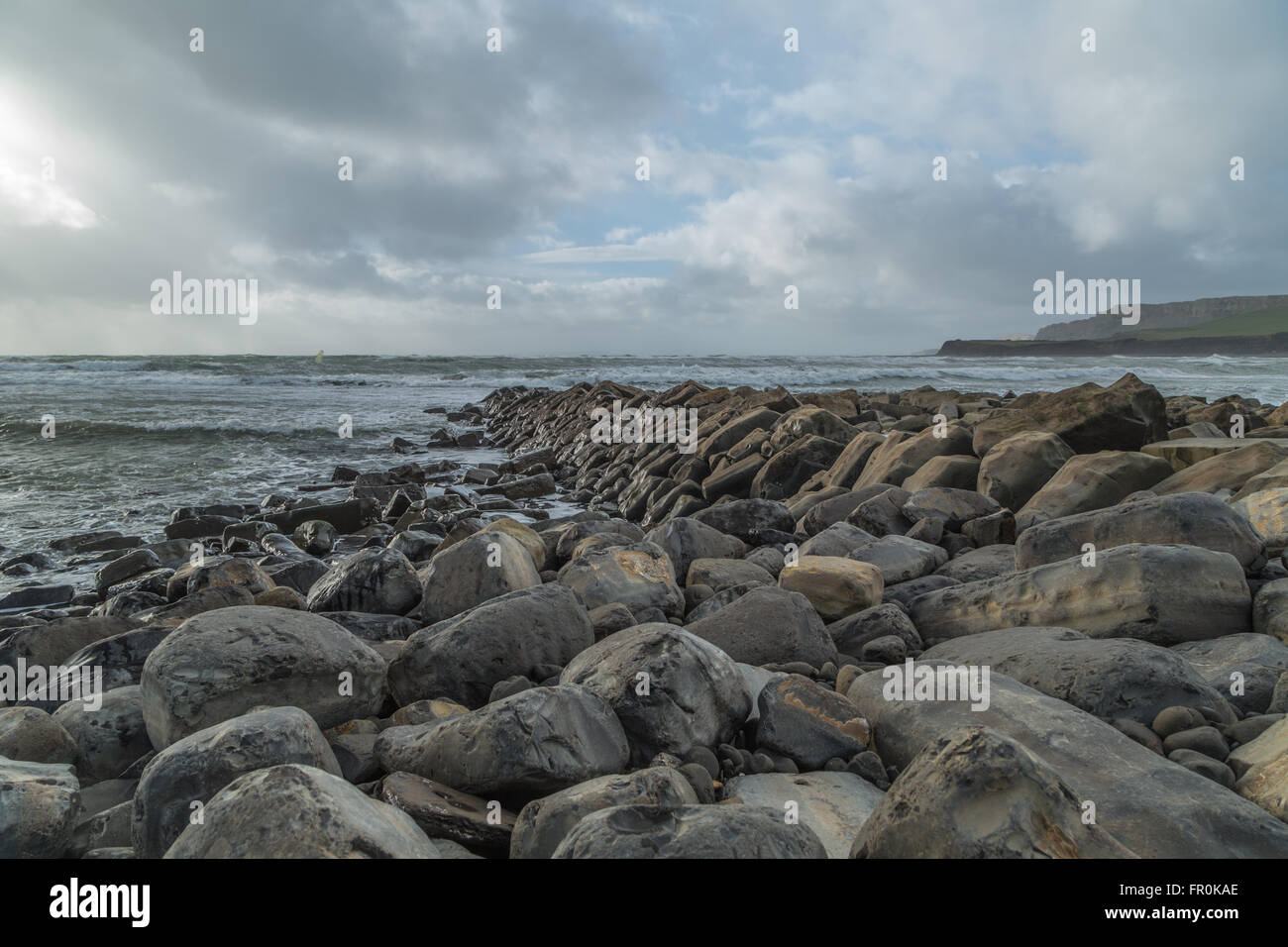 ROCKS IN STORMY SEA Stock Photo - Alamy