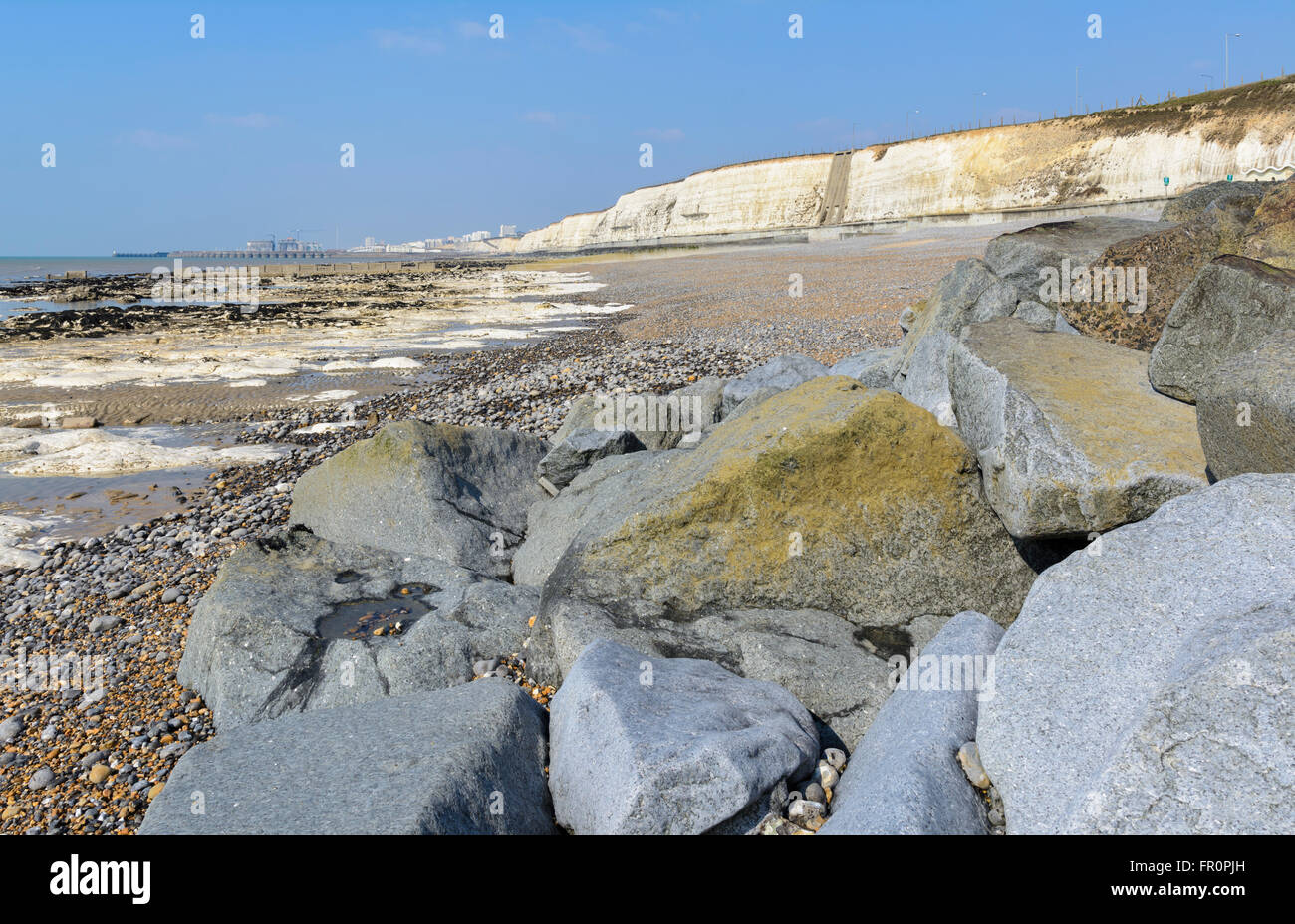 Cliffs and beach at Rottingdean, East Sussex, England, UK Stock Photo ...