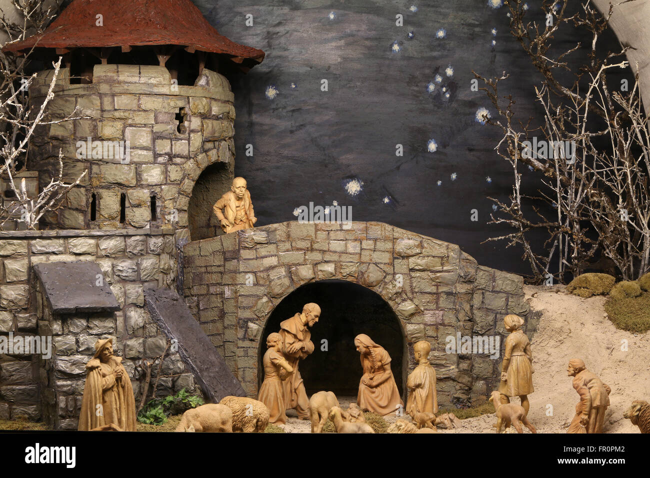 Nativity scene, Basilica of St. Vitus in Ellwangen, Germany on May 07 ...