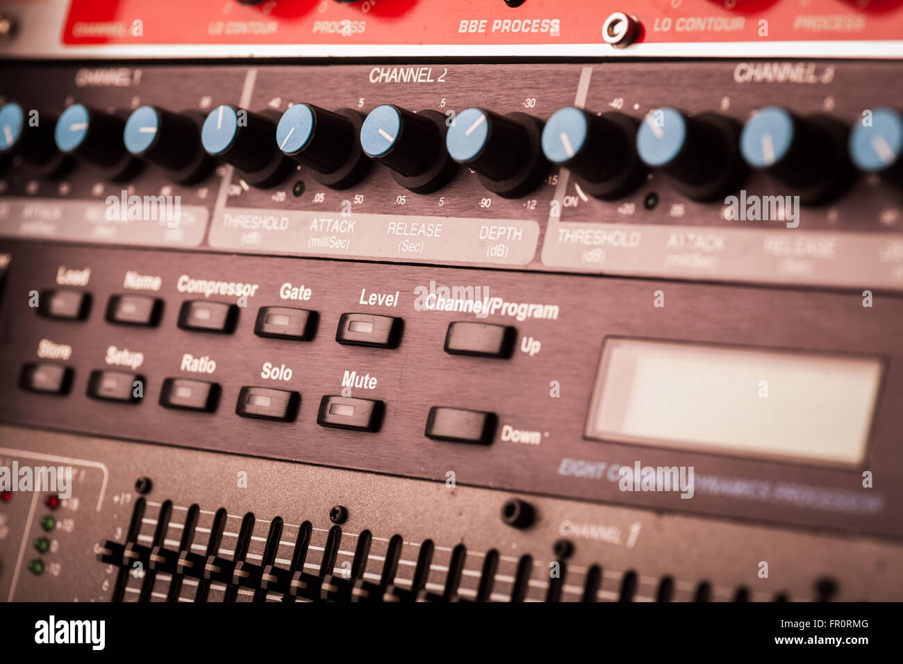 Color image of many buttons in a sound recording studio Stock Photo - Alamy