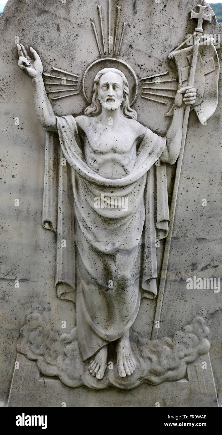Risen Christ, Cemetery in Hohenberg, Germany on May 06, 2014 Stock ...