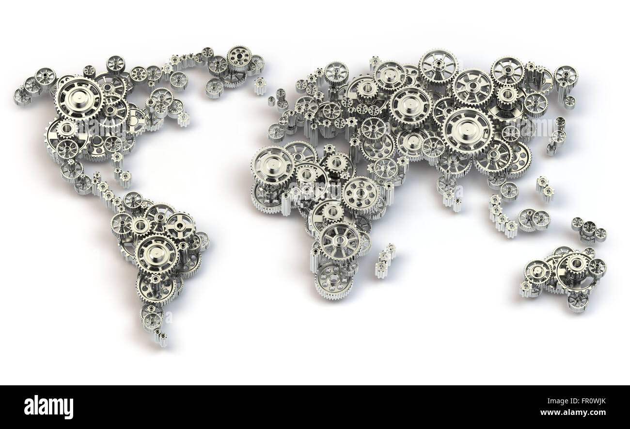 Global economy connections and international business concept. Map of ...