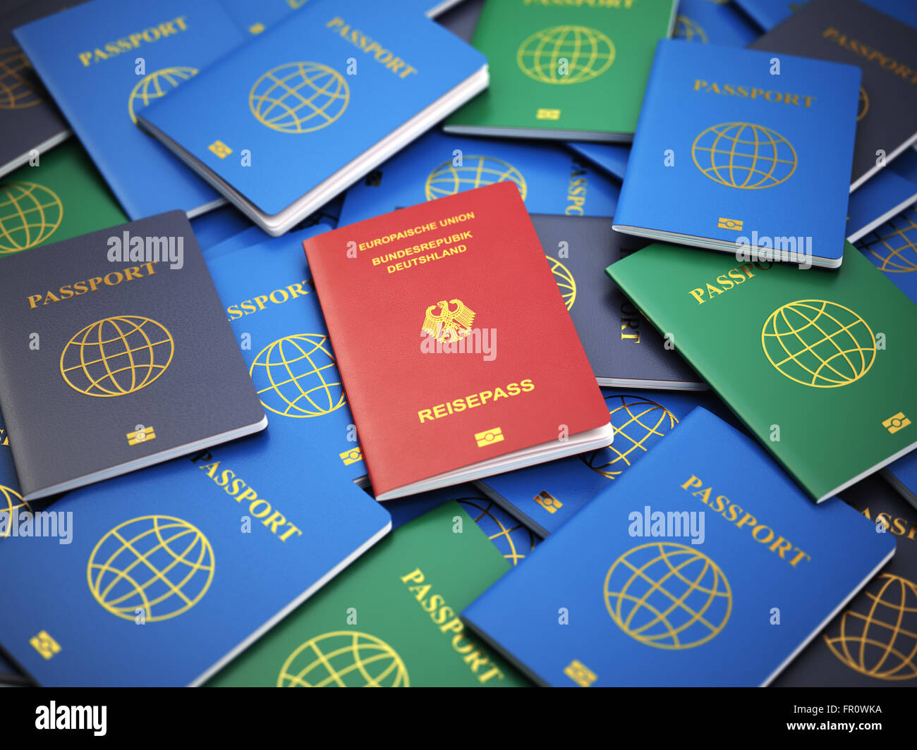 Pile of passports hi-res stock photography and images - Alamy