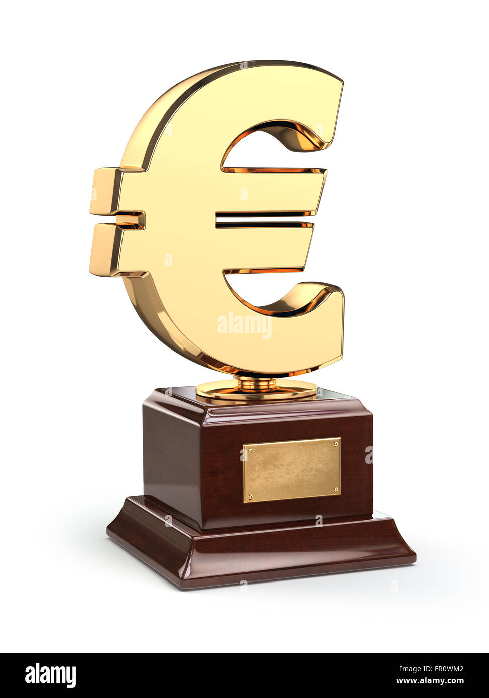 Golden dollar sign trophy cup isolated on white. 3d Stock Photo - Alamy