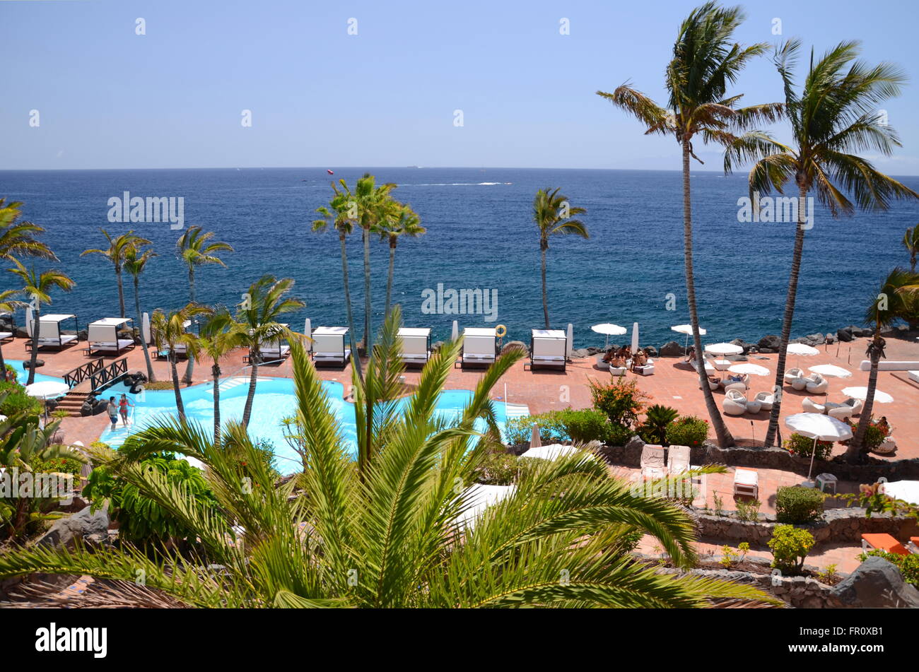 Picturesque beach club in Costa Adeje. Costa Adeje is vacation resort ...