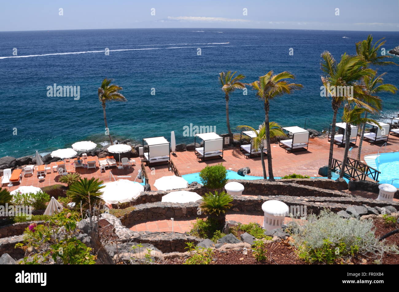 Picturesque beach club in Costa Adeje. Costa Adeje is vacation resort ...