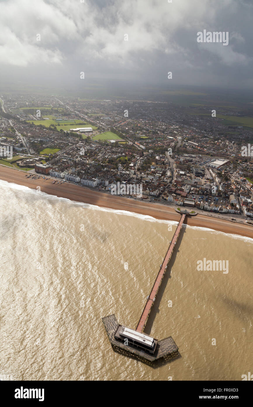 Deal Kent Aerial view with pier and sea Stock Photo - Alamy
