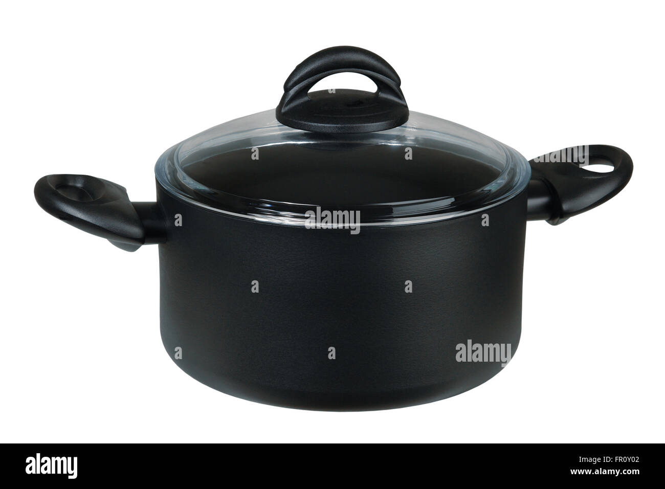 Modern saucepan with a glass cover on a white background Stock Photo ...