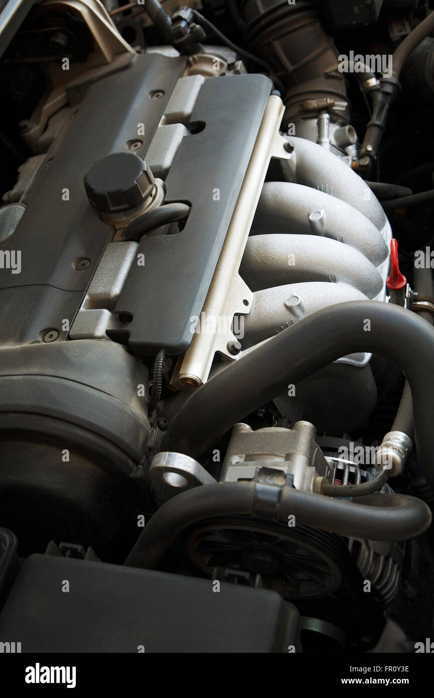The modern engine of the new car Stock Photo - Alamy