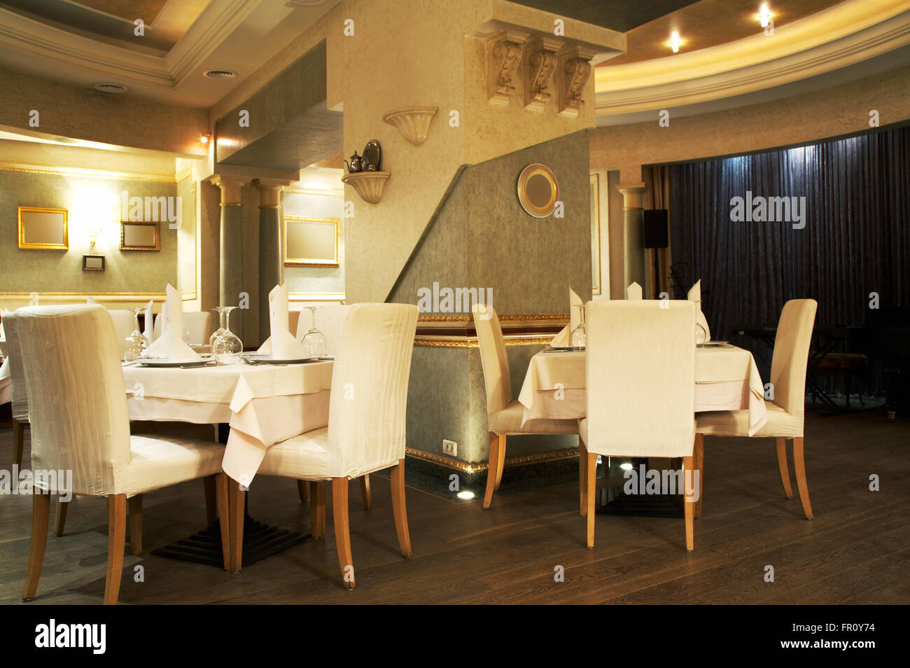 Beautiful and luxurious restaurant in modern hotel Stock Photo - Alamy