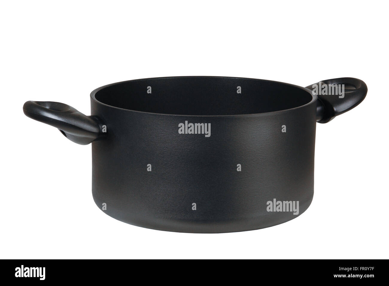 Pure metal saucepan on a white background Stock Photo - Alamy