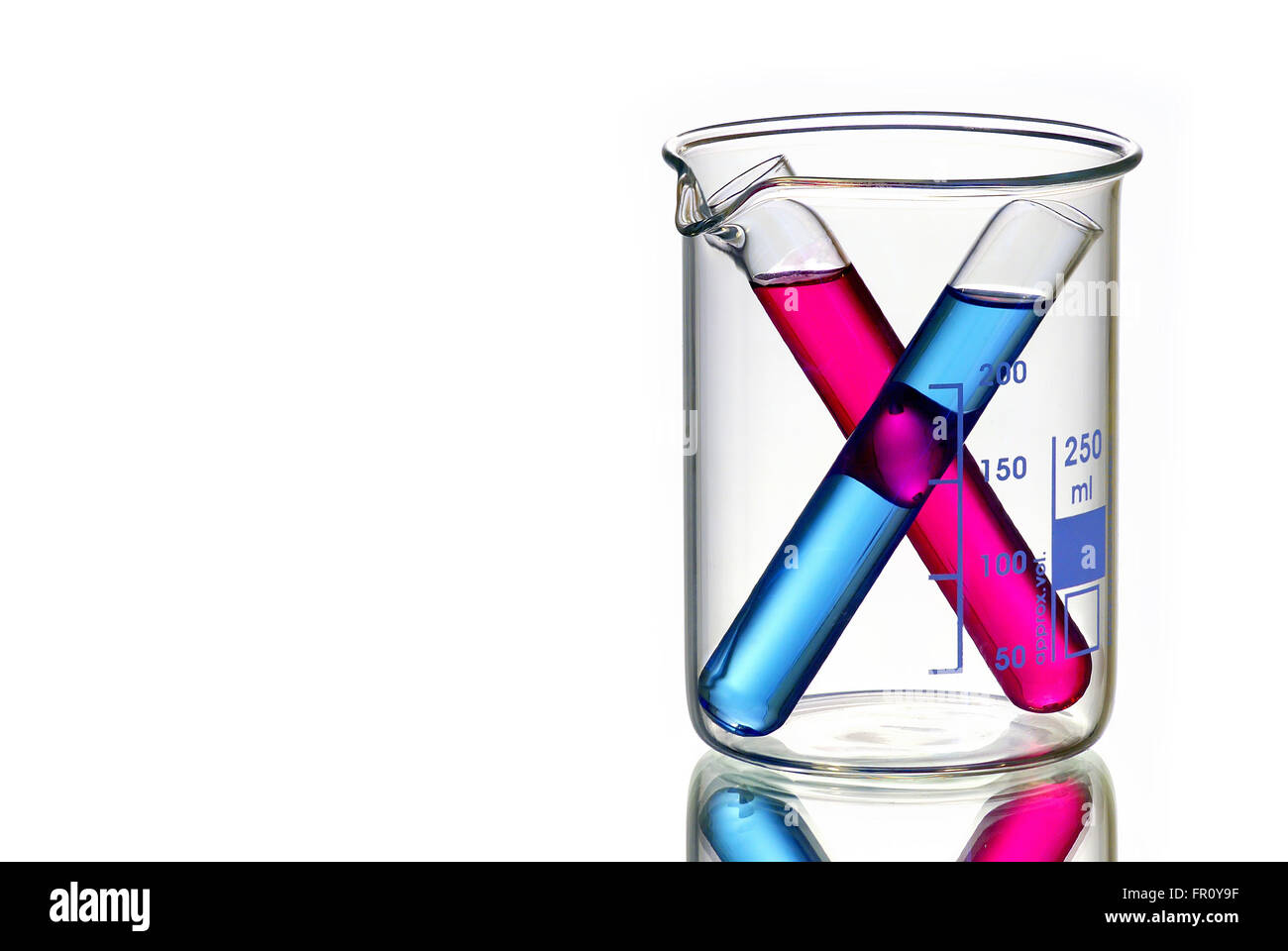 Isolated Test Tubes in Beaker Creating Big X Stock Photo - Alamy