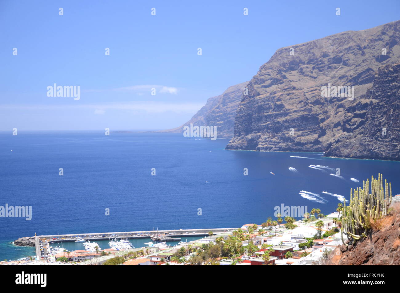 Majestic giant volcanic Los Gigantes cliffs on Tenerife, Spain Stock ...