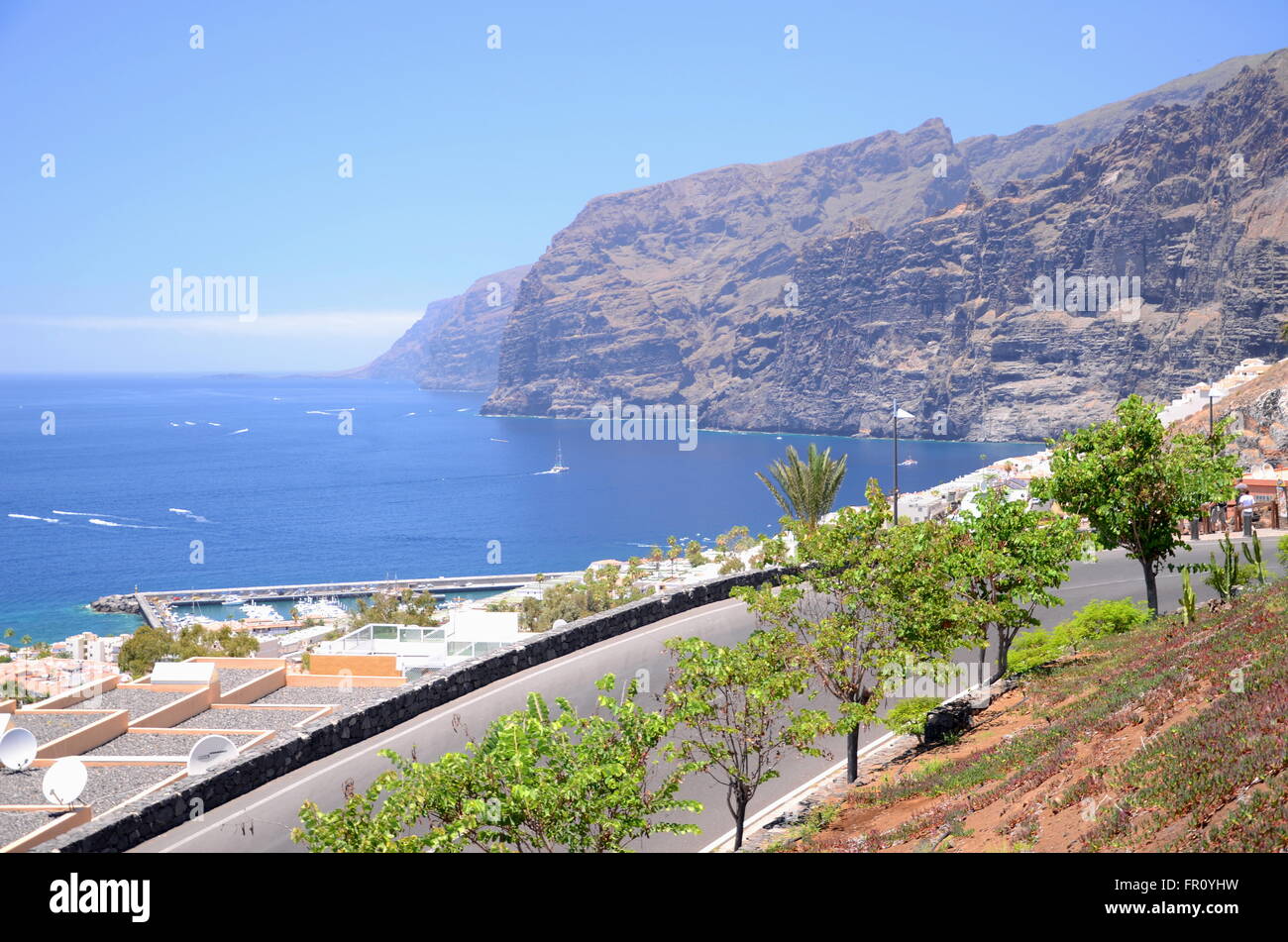 Majestic giant volcanic Los Gigantes cliffs on Tenerife, Spain Stock ...