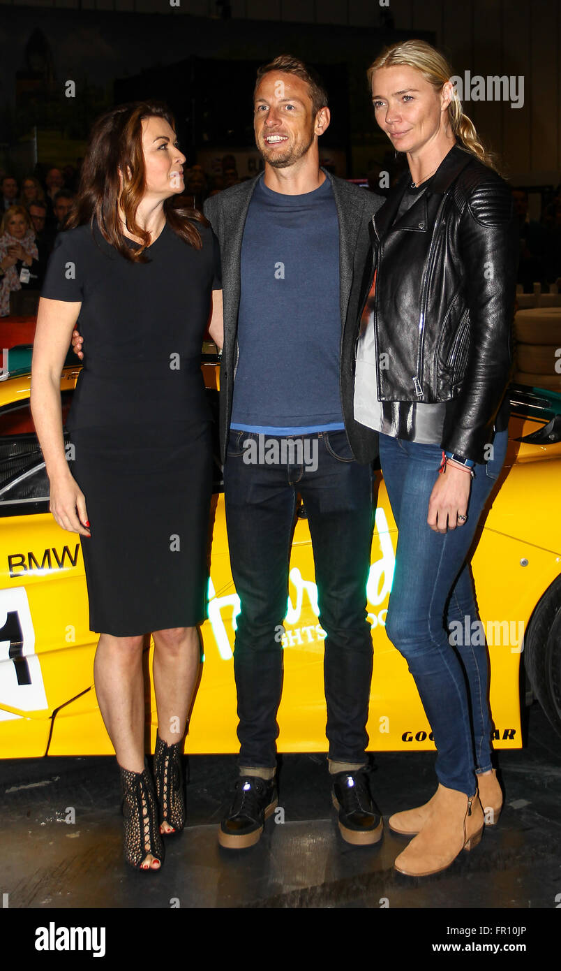 Jensen Button, Jodie Kidd and Suzi Perry attend the London Classic Car ...