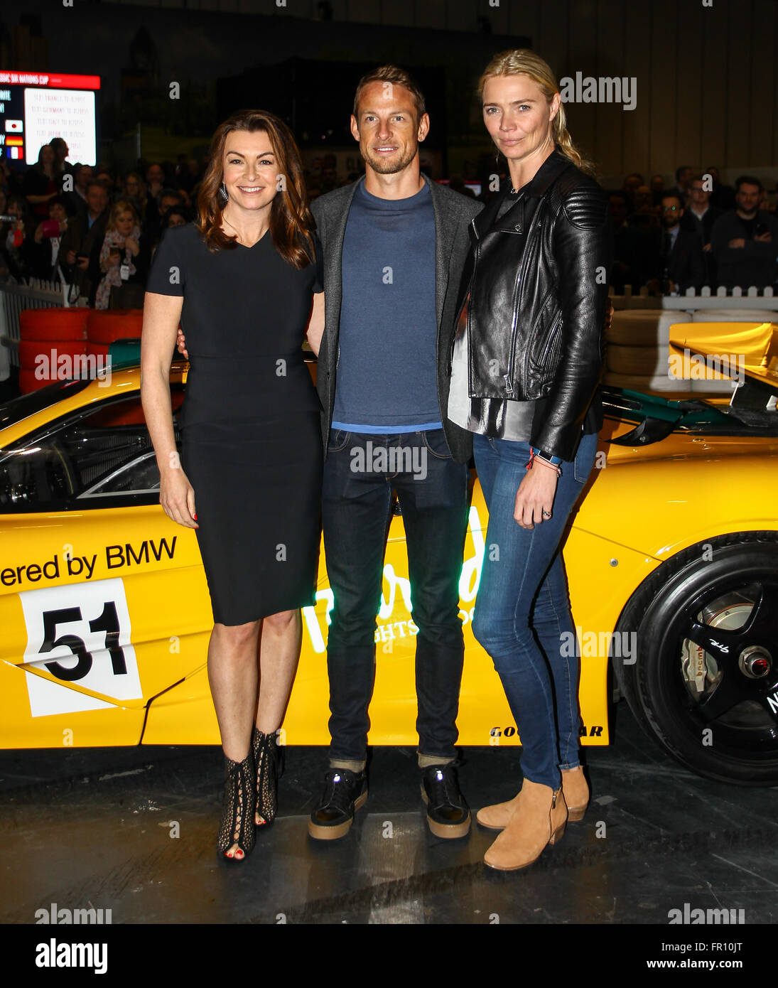 Jensen Button, Jodie Kidd and Suzi Perry attend the London Classic Car ...