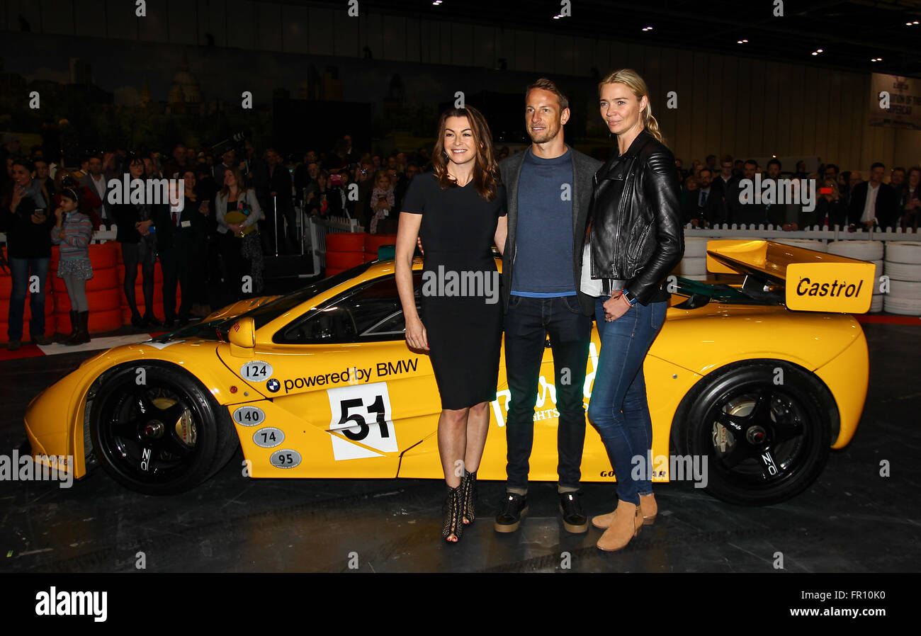 Jensen Button, Jodie Kidd and Suzi Perry attend the London Classic Car ...