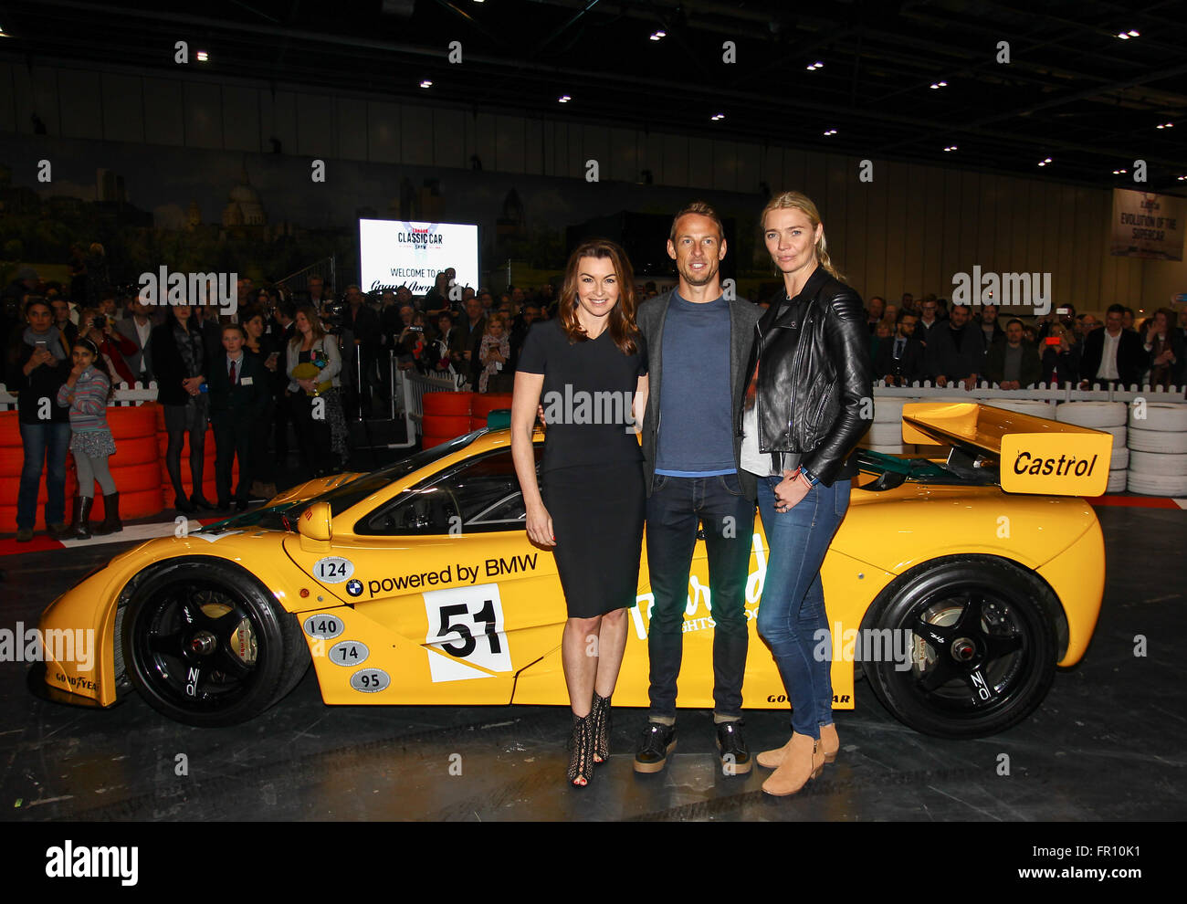 Jensen Button, Jodie Kidd and Suzi Perry attend the London Classic Car ...