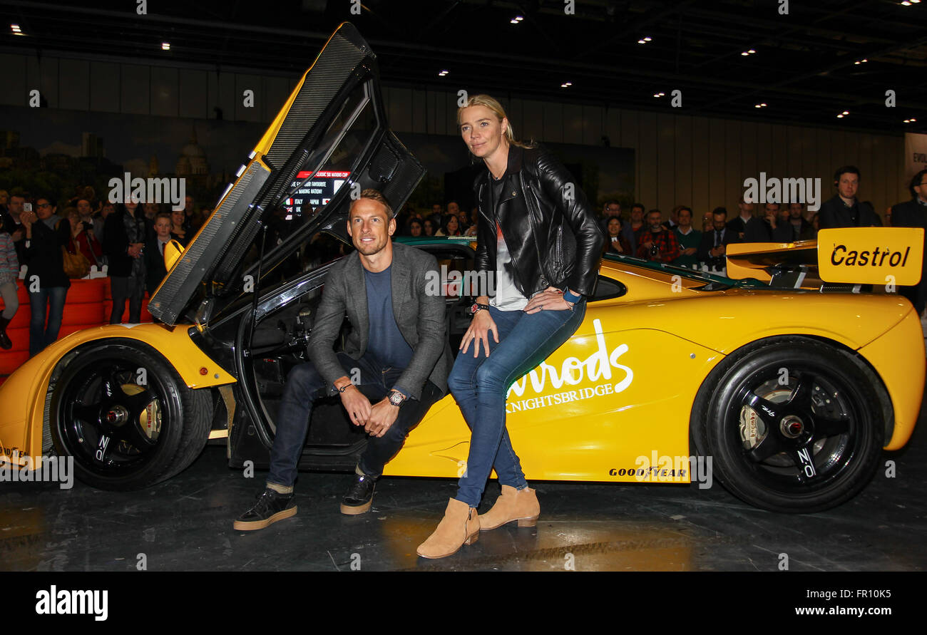 Jensen Button, Jodie Kidd and Suzi Perry attend the London Classic Car ...