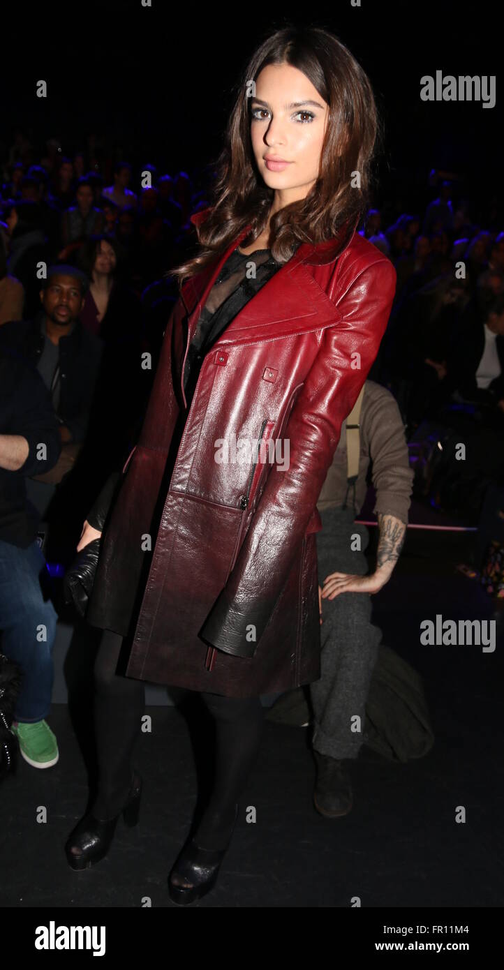 New York Fashion Week Fall 2016 - Anna Sui - Front Row Featuring: Emily ...