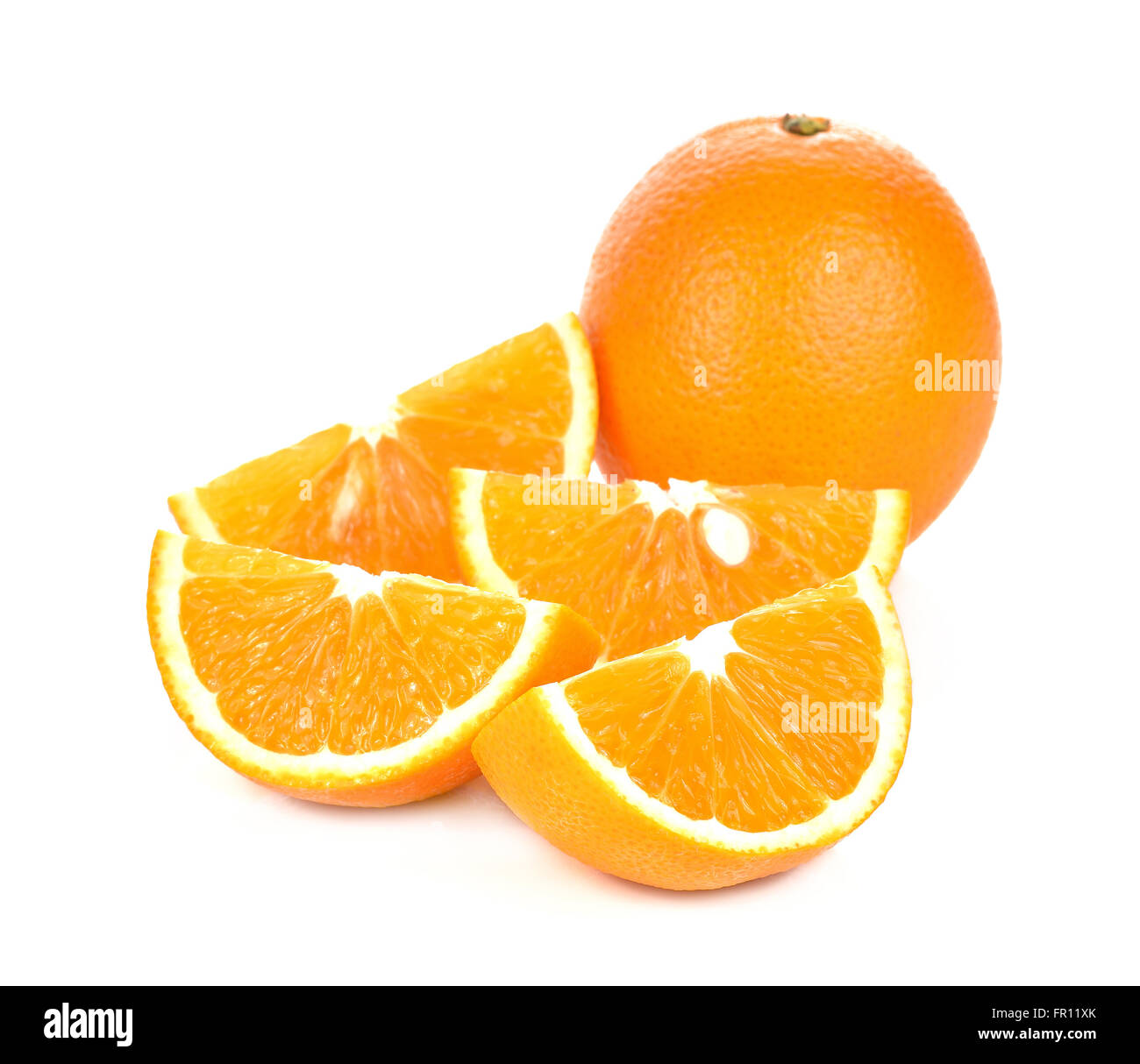 Orange fruit sliced isolated on white background Stock Photo - Alamy